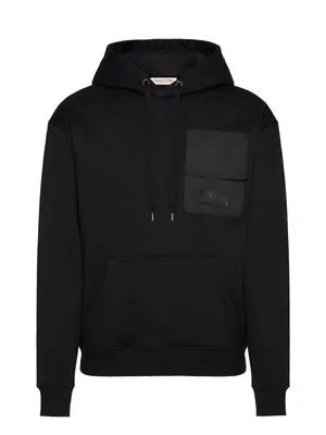 Valentino Garavani Vltn Tag Technical Cotton Sweatshirt - Black