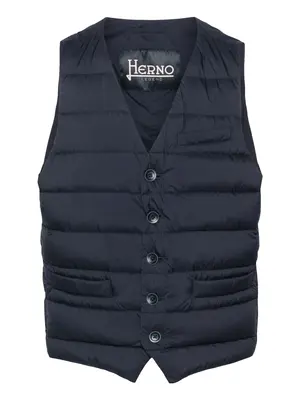 Herno V-neck Down Gilet - Blue