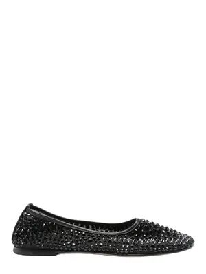 Dear Frances Balla Crystal-embellished Ballerina Shoes Black