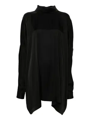 Rick Owens Tabard Satin Blouse - Black
