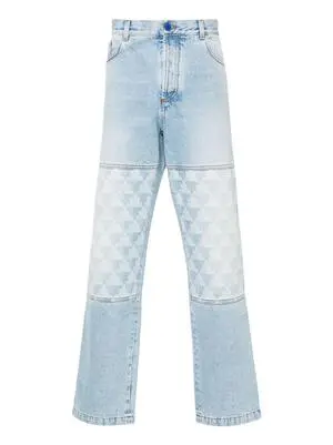 COUNTY OF MILAN Marcelo Burlon Cross-print Straight-leg Jeans - Blue