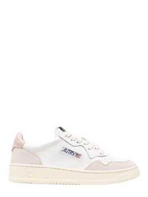 AUTRY Medalist Leather Low Top Sneakers White/pink