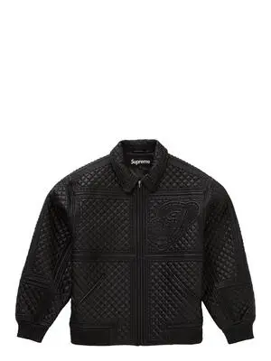 Supreme Studded Quilted Leather Jacket - Black