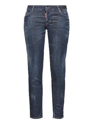 Dsquared2 Jeans In Cotton, Elastane, And Calfskin - Blue