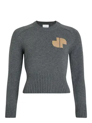 Patou Jp Cropped Sweater - Grey