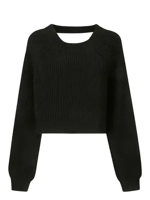 Yohji Yamamoto Backless Cropped Top - Black