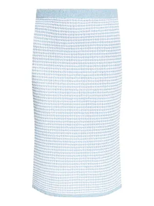 Tory Burch Cotton-blend Striped Skirt - Blue
