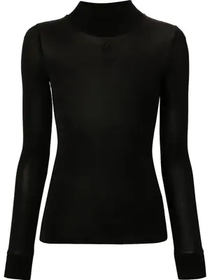 COURREGES Logo-patch Roll-neck Top - Black