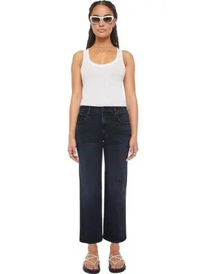 MOTHER Petites Lil Mid-rise Zip Rambler Jeans - Black