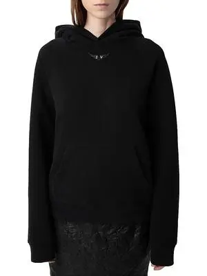 Zadig&Voltaire Georgy Pmo Rhinestone Wings Hoodie - Noir