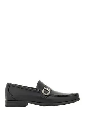 FERRAGAMO Caspian Leather Loafers - Nero