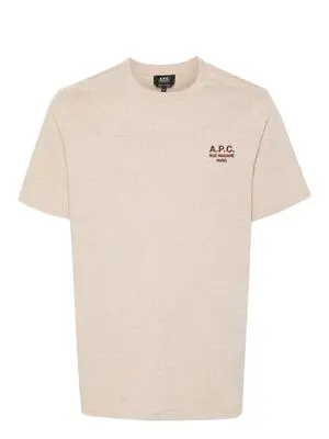 A.p.c. Logo-embroidered Mélange T-shirt - Neutrals