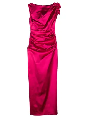 Talbot Runhof Ruffled Duchess-satin Gown - Pink