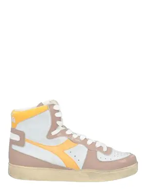 DIADORA HERITAGE Distressed Leather High-top Sneakers - Beige