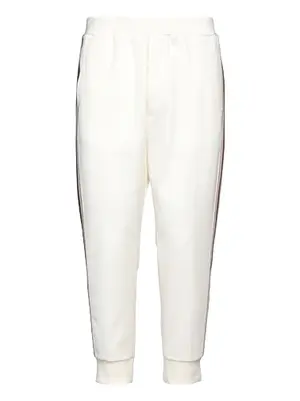 Dsquared2 Twill Wide Leg Pants With Appliqués - White
