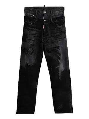 Dsquared2 Straight Leg Jeans With Appliqués - Black