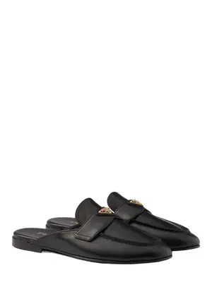 Prada Leather Slippers - Black