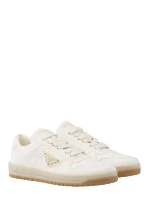 Prada Prada Downtown Nappa Leather Sneakers Ivory