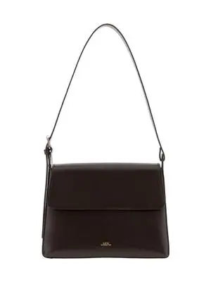 A.p.c. A.P.C. Virginie Flared Smooth Leather Shoulder Bag Burnt