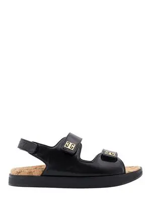 GIVENCHY Leather Sandals With 4G Buckles