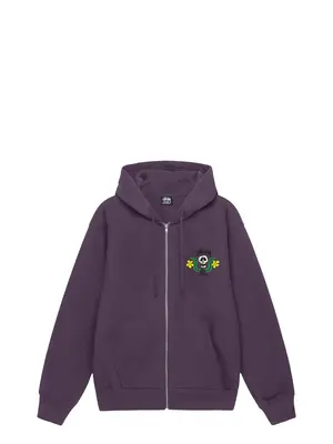 StÜssy Skull Crest Zip Up Hoodie - Purple