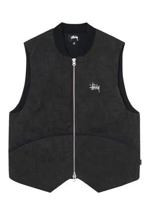 StÜssy Washed Canvas Primaloft Vest - Black