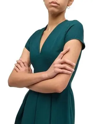 Emporio Armani Emporio Armani Emma Pleated A-Line Mini Dress Pine Green