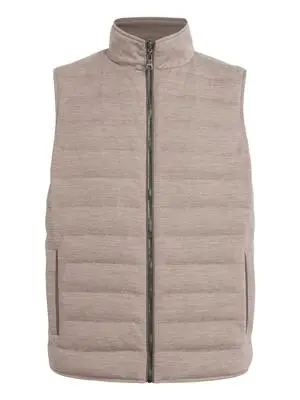 FIORONI CASHMERE Cashmere-down Reversible Gilet - Green