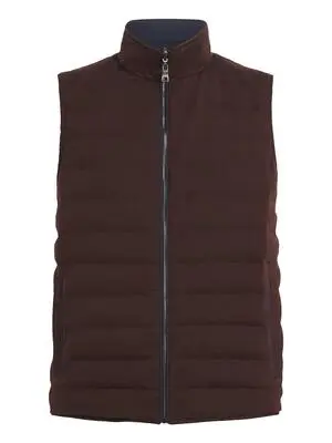 FIORONI CASHMERE Cashmere-down Reversible Gilet - Navy