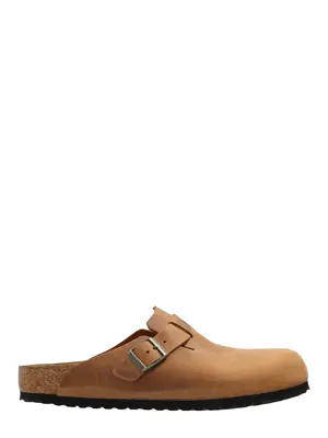 BIRKENSTOCK Boston Leather Slippers - Brown