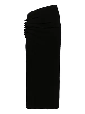 Rabanne Ruched Midi Skirt - Black