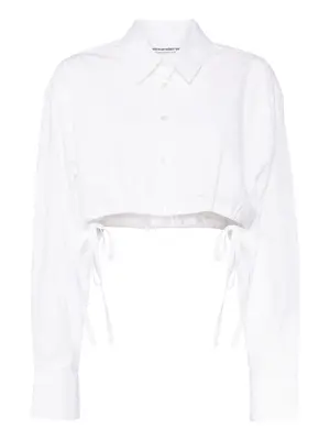 Alexander Wang Rhinestone-embellished Cropped Shirt - White