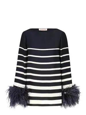 Valentino Garavani Striped Roomview Top - Black