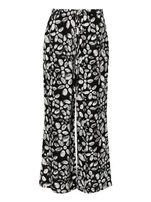 Marni Floral Print Trousers - Black
