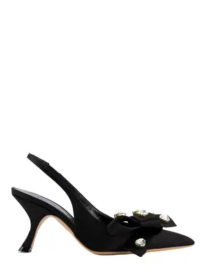 Giambattista Valli 75mm Bow Slingback Pumps - Black