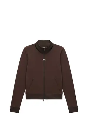 COURREGES Embroidered-logo Tracksuit Jacket - Brown