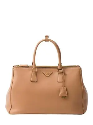 Prada Prada Galleria Large Grain Leather Top-Handle Bag Naturale