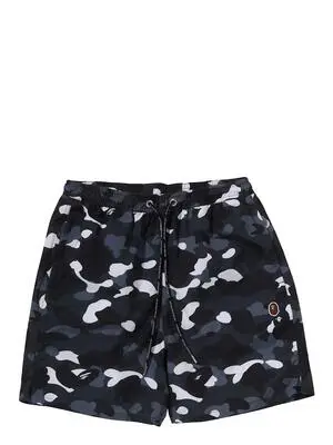 A BATHING APE City Camo Ape Head Beach Shorts - Black