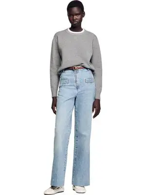 SANDRO Sandro Contrast Collar Knit Sweater