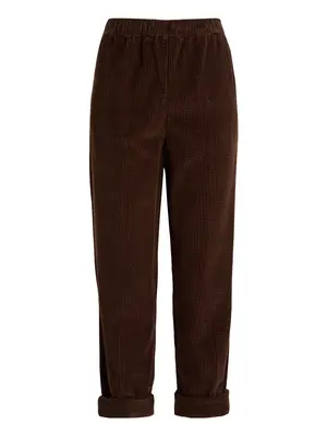 American Vintage Padow Cropped Corduroy Trousers - Brown