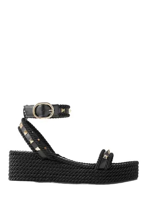 Valentino Garavani Rockstud Torchon 60 Platform Espadrilles - Black
