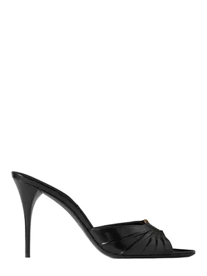 Saint Laurent Babylone Embellished Glossed-leather Mules - Black