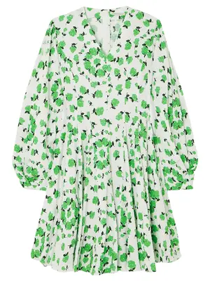 EMILIA WICKSTEAD Alexa Floral-print Mini Dress - Green
