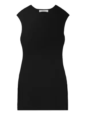 Max Mara Soldino Ribbed-knit Tank - Black