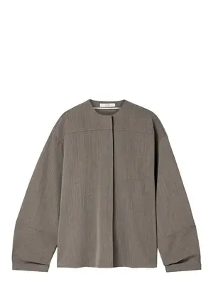 Co Oversized Mélange Twill Shirt - Brown