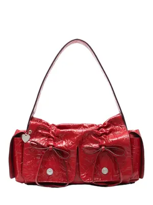 Acne Studios Crinkled Shoulder Bag - Red