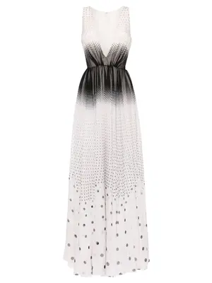 SAIID KOBEISY Polka Dot-print Gradient-effect Gown - Black