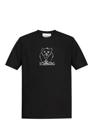 Iceberg Bear Embroidery T-shirt - Black