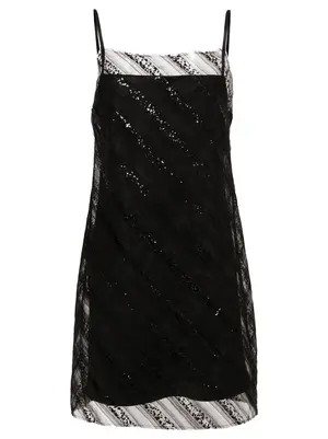 Viktor & Rolf Glitter-embellished Tulle Slip Dress - Black
