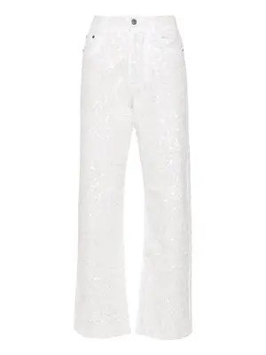 P.a.r.o.s.h Guff Sequin-embellished Jeans - White